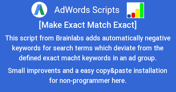 Google Ads Script adds negative keywords for exact match keywords